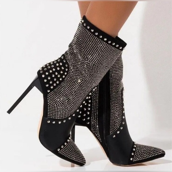 AKIRA | Shoes | Azalea Wang Hit It From The Back Black Spike Bedazzled ...